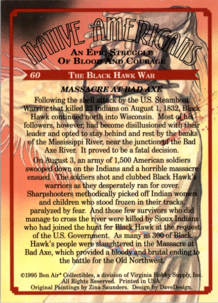 1995 Bon Air Native Americans An Epic Struggle of Blood and Courage #60 ...
