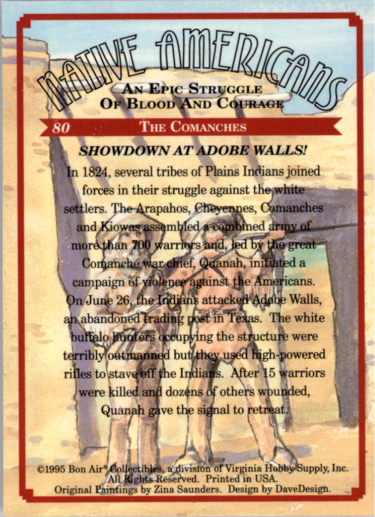 1995 Bon Air Native Americans An Epic Struggle of Blood and Courage #80 ...