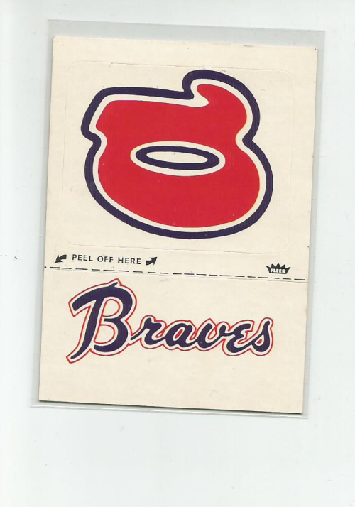 1980 Fleer Team Stickers #4 Atlanta Braves/Logo from cap - Back 1953 ...