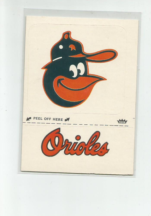 1980 Fleer Team Stickers #9 Baltimore Orioles/Logo from cap - Back 1949 ...