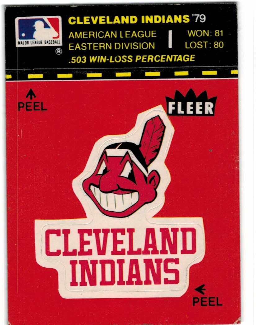 1980 Fleer Team Stickers #31 Cleveland Indians/Logo color background - VG