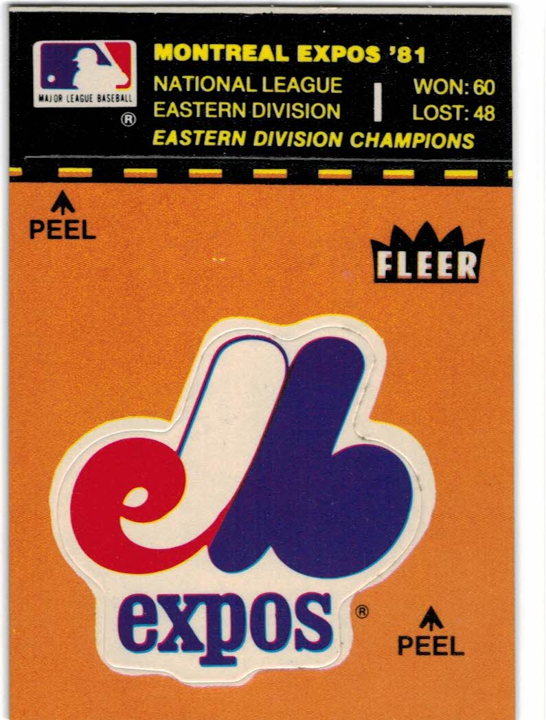 1982 Fleer Team Stickers #87 Montreal Expos/Logo color background - NM-MT