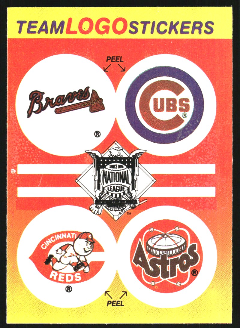 1991 Fleer Team Stickers #2 Atlanta Braves/Chicago Cubs/Cincinnati Reds ...