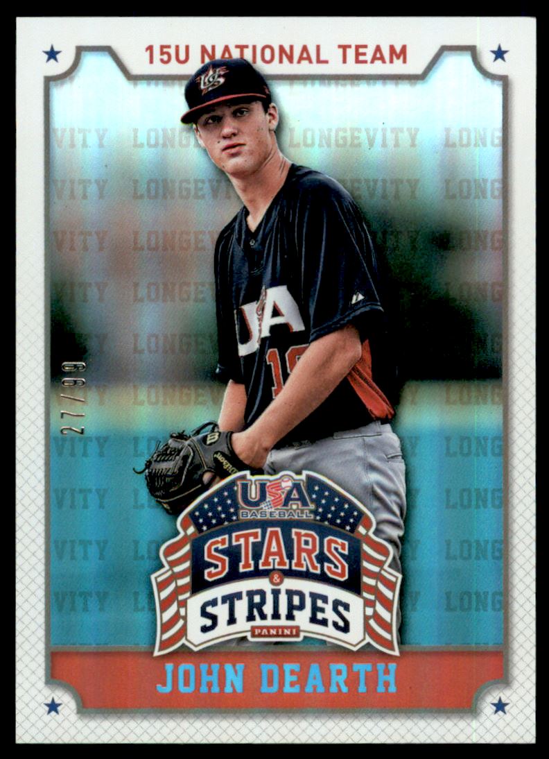 2015 USA Baseball Stars and Stripes Longevity Holofoil #53 John Dearth ...
