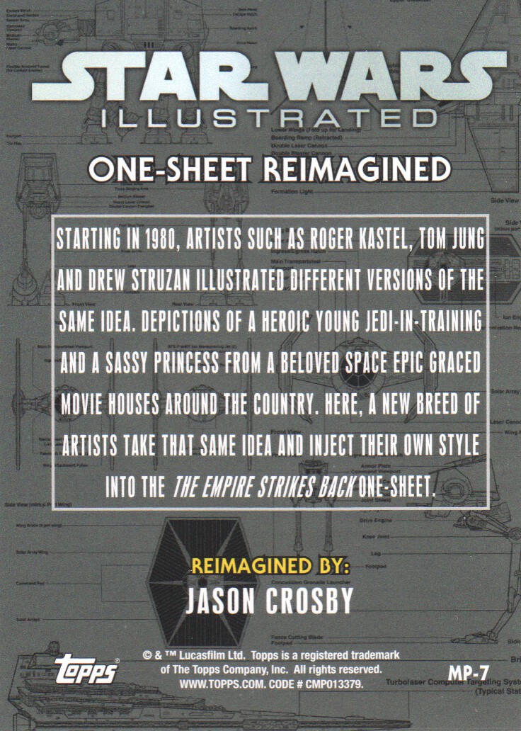 2015 Topps Star Wars Illustrated Empire Strikes Back Movie Poster ...