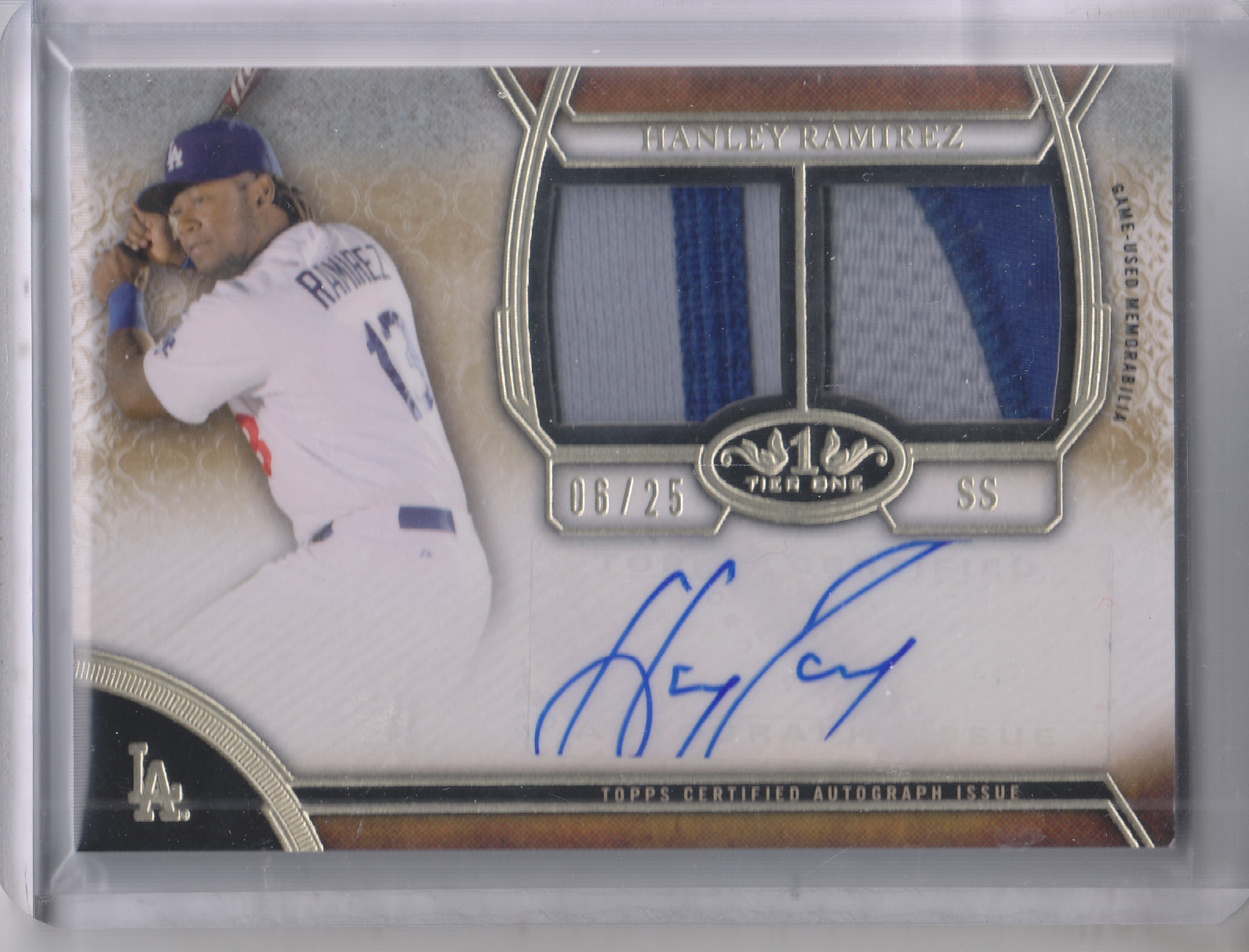 2015 Topps Tier One Autograph Dual Relics #TOARHR Hanley Ramirez - NM-MT