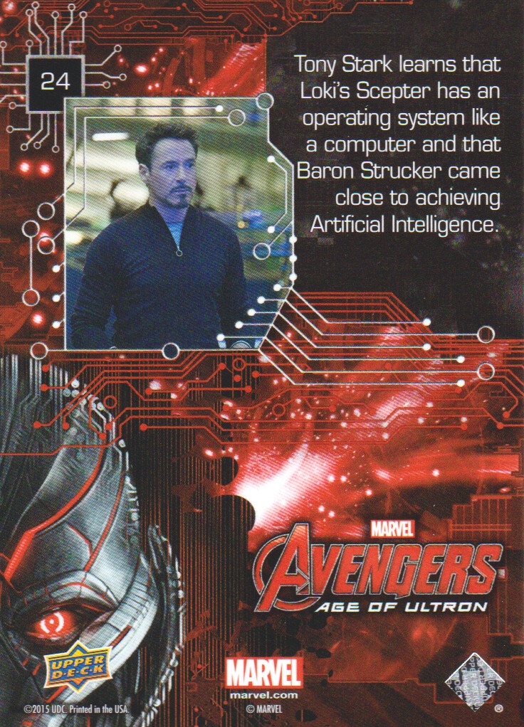 2015 Upper Deck Avengers Age of Ultron #24 Tony Stark learns that Loki ...