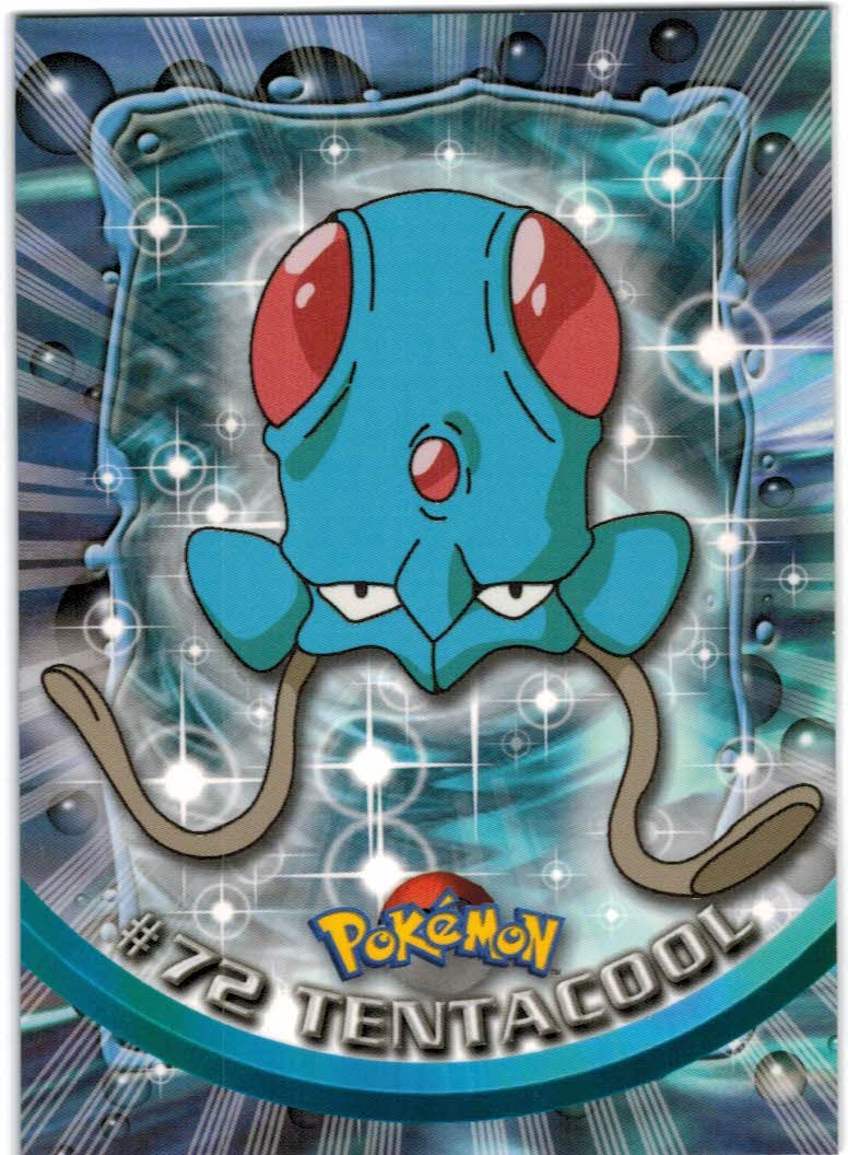 1999 Topps Pokemon TV Animation Series 1 Blue Logo Backs #72 Tentacool - NM-MT