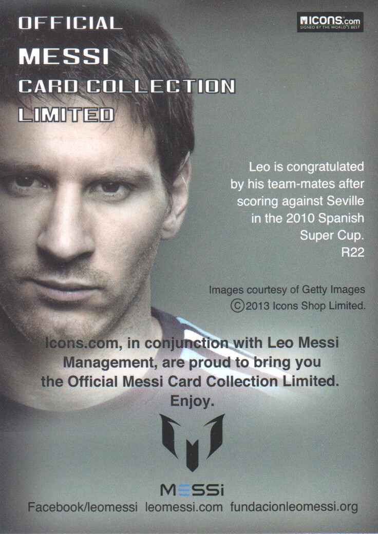 2013 Icons Official Messi Collection Limited #R22 Lionel Messi - NM-MT