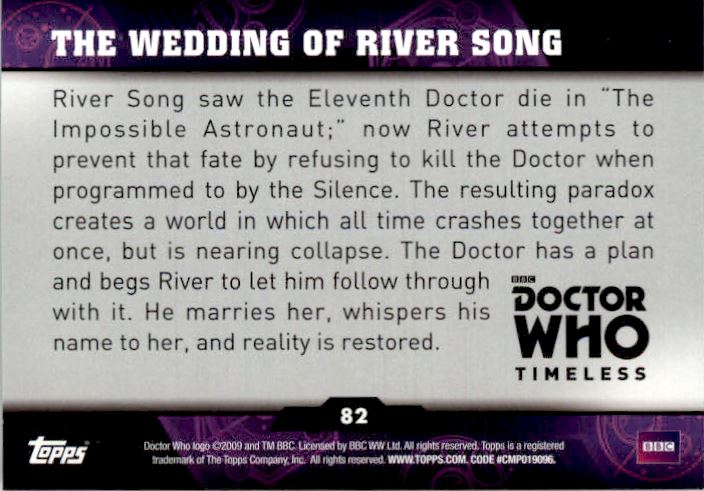 2016 Topps Doctor Who Timeless #82 The Wedding of River Song - NM-MT