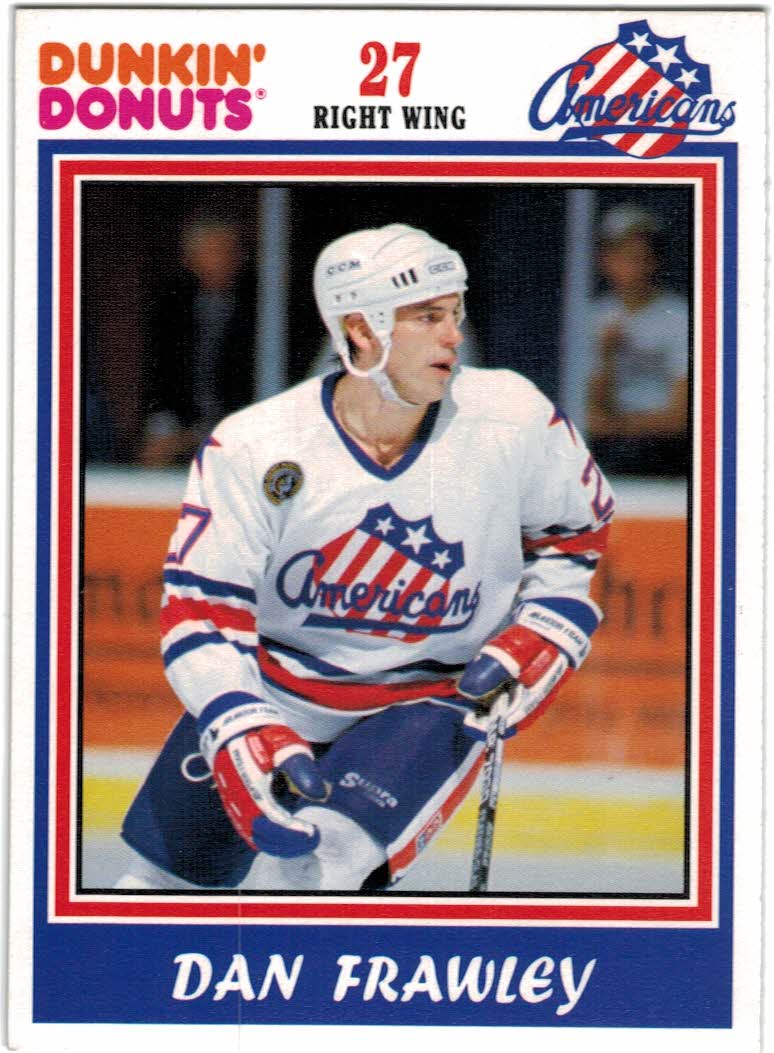 1992-93 Rochester Americans Dunkin' Donuts #6 Dan Frawley - NM-MT