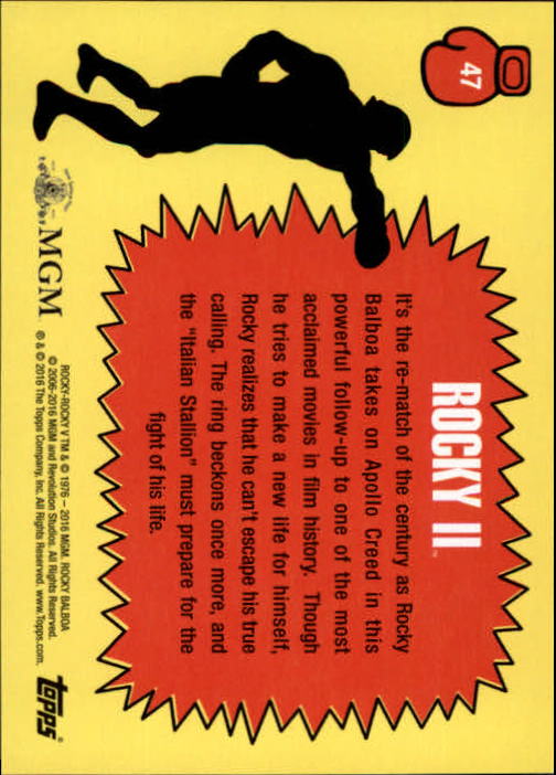 2016 Topps Rocky 40th Anniversary Factory Set #47 One-arm push-up - NM-MT