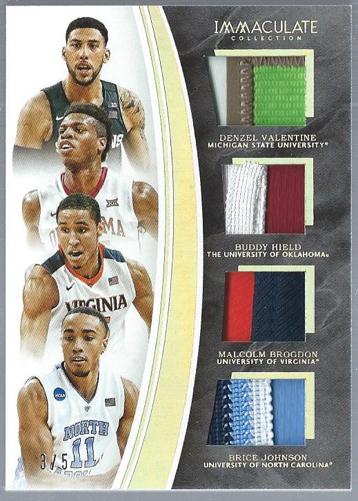 2016-17 Immaculate Collection Collegiate Quads Materials Prime #19 ...
