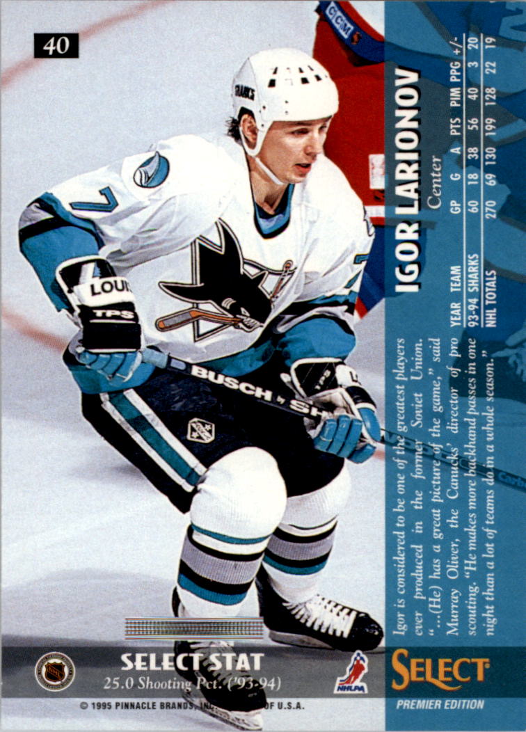 1994-95 Select #40 Igor Larionov - NM-MT