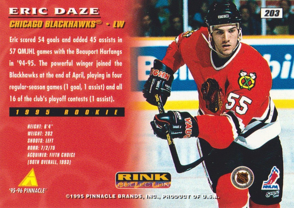 1995-96 Pinnacle Rink Collection #203 Eric Daze - NM-MT