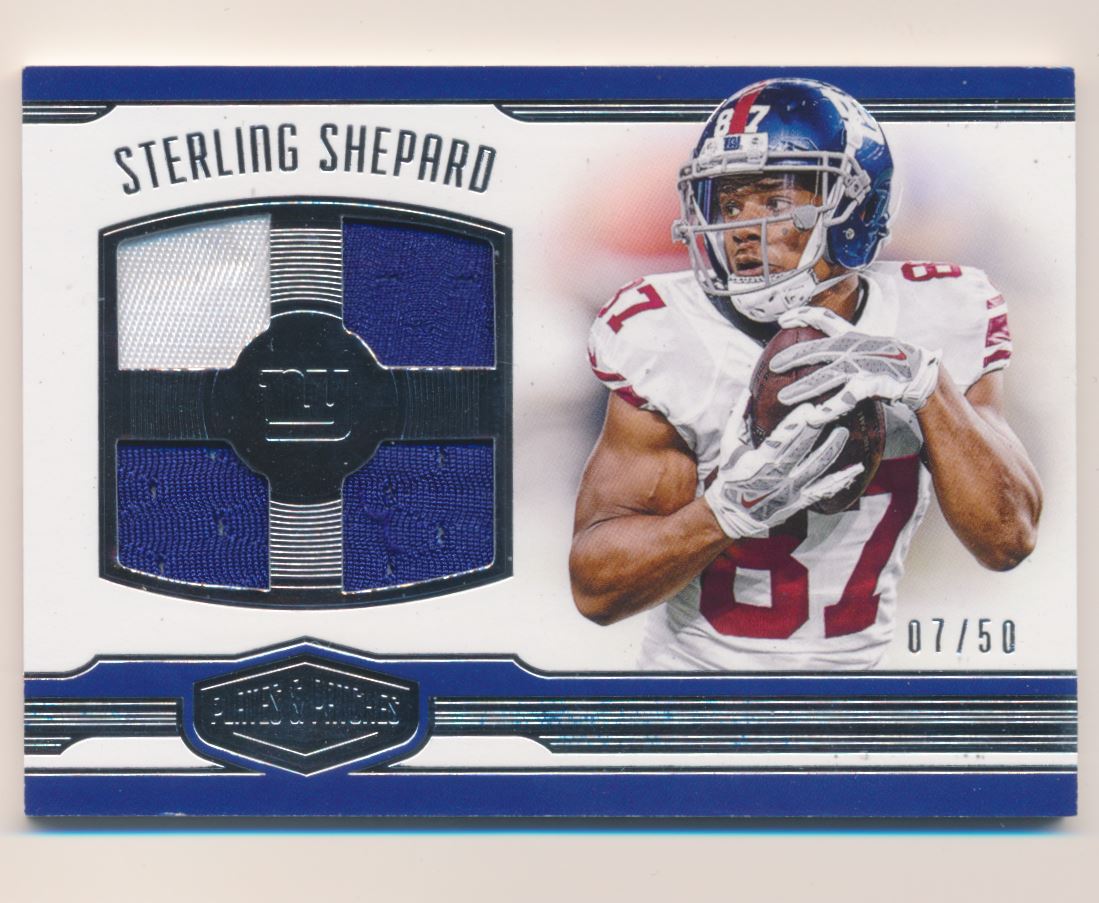 2016 Panini Plates and Patches Rookie Quad Patches #34 Sterling Shepard ...