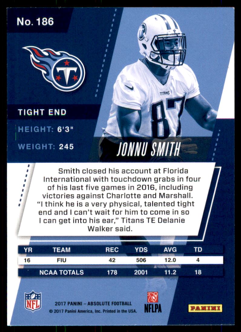 2017 Absolute #186 Jonnu Smith RC - NM-MT