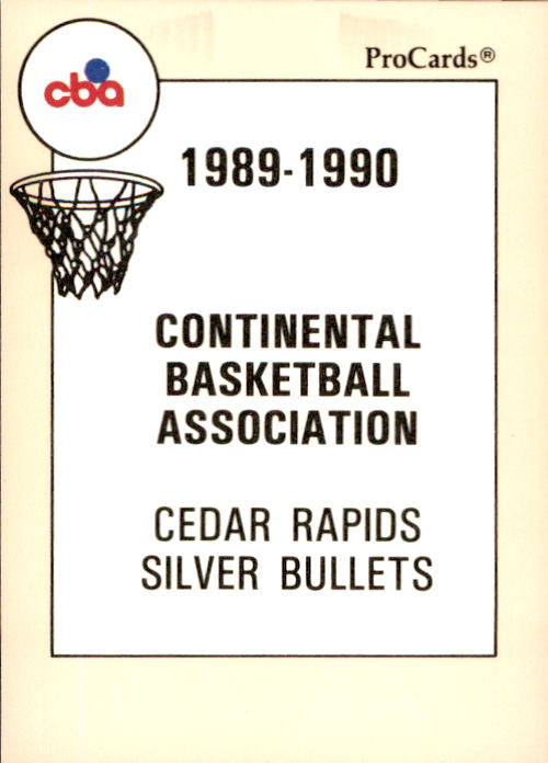 1989-90 Cedar Rapids Silver Bullets ProCards #179 Checklist - NM