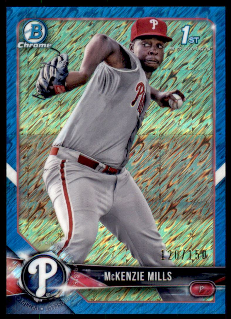 2018 Bowman Chrome Prospects Blue Shimmer Refractors #BCP87 McKenzie ...