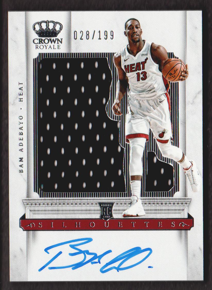 2017-18 Crown Royale #225 Bam Adebayo JSY AU - #'d 028/199 AUTO JUMBO ...