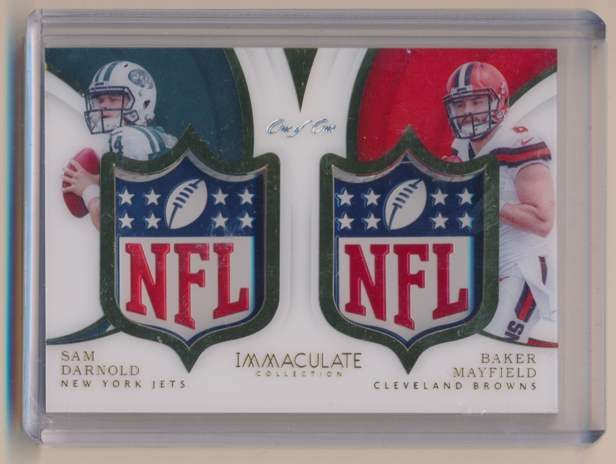 2018 Immaculate Collection Dual NFL Shields #6 Sam Darnold/Baker ...