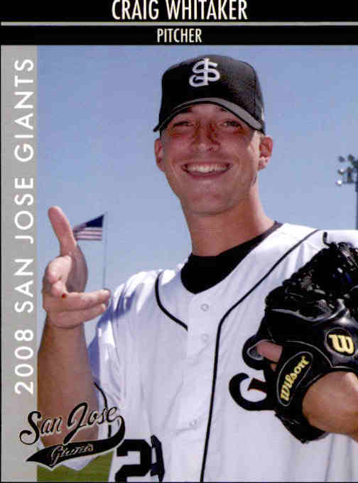 2008 San Jose Giants Grandstand #30 Craig Whitaker - NM