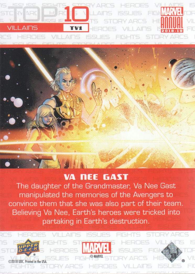 2018-19 Upper Deck Marvel Annual Top 10 Villains #TV1 Va Nee Gast - NM-MT