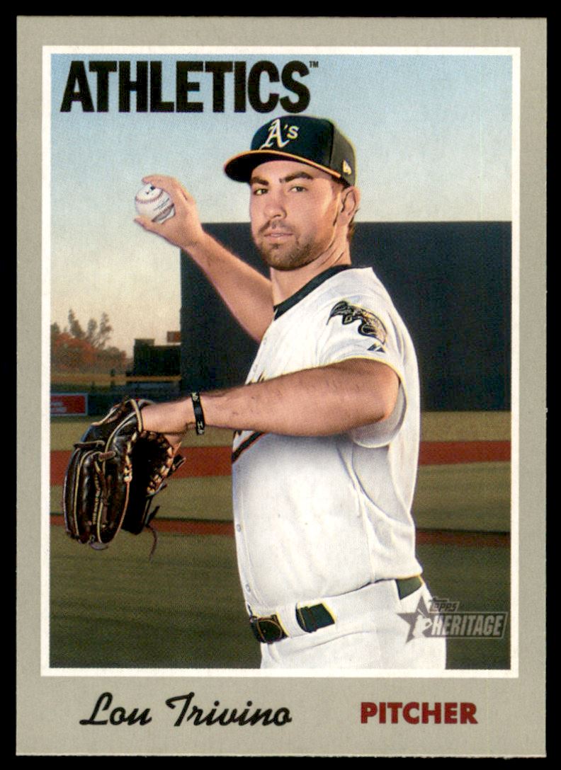2019 Topps Heritage #55 Lou Trivino - NM-MT