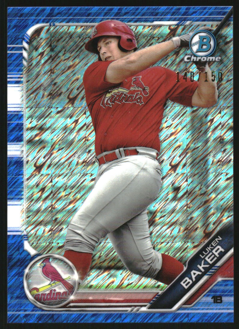 2019 Bowman Chrome Prospects Blue Shimmer Refractors #BCP116 Luken ...