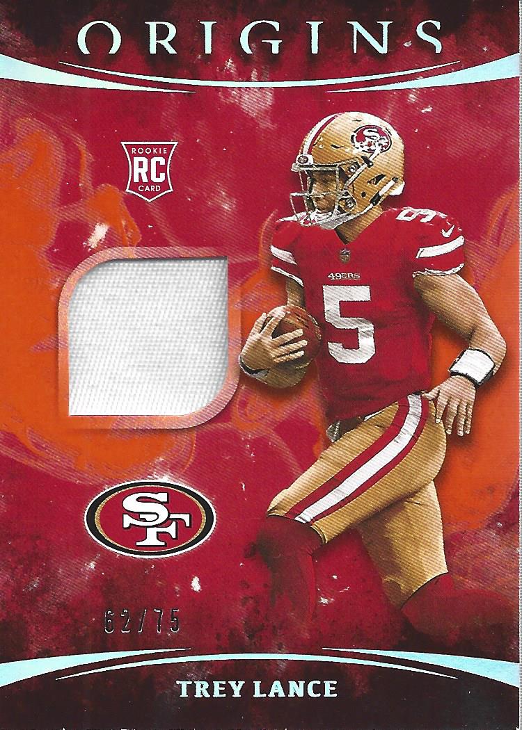 2021 Panini Origins Rookie Patches Orange #4 Trey Lance - /75 - NM-MT