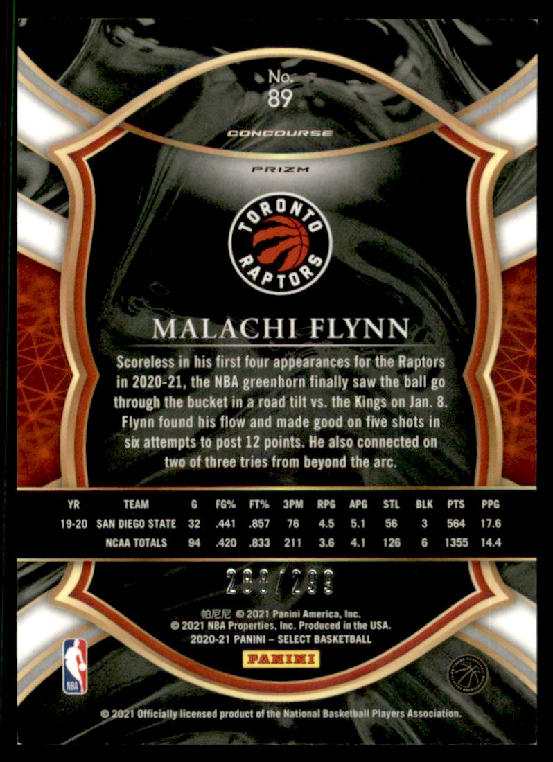 2020-21 Select Prizms Light Blue #89 Malachi Flynn - NM-MT
