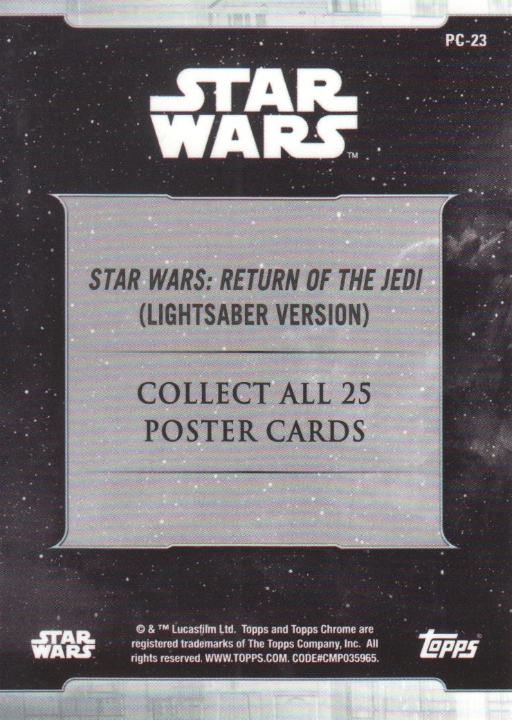 2019 Topps Chrome Star Wars Legacy Posters #PC23 Return of the Jedi ...