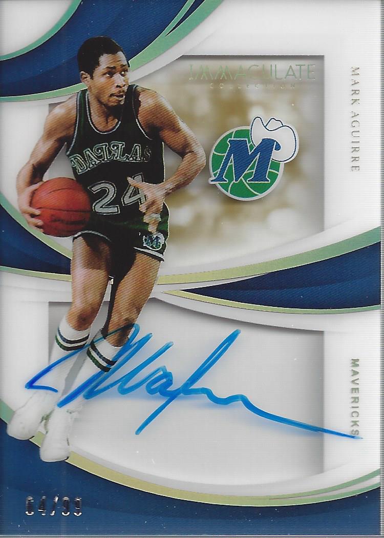 2018-19 Immaculate Collection Shadowbox Signatures #46 Mark Aguirre/99 ...