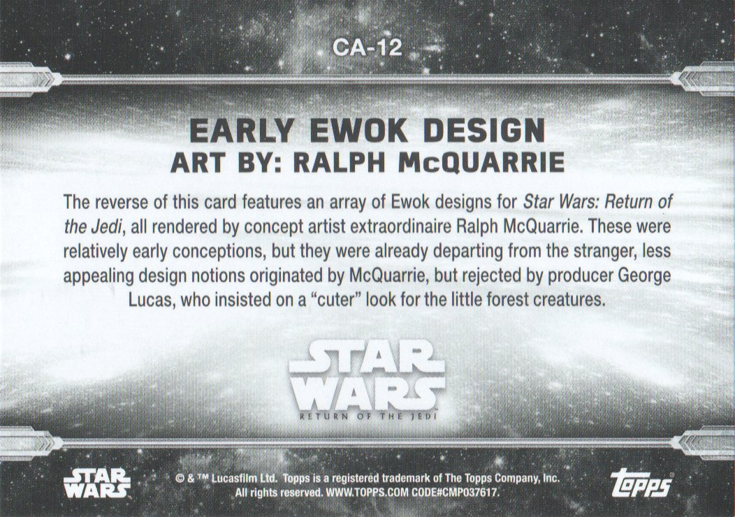 2020 Topps Star Wars Return of the Jedi Black and White Concept Art # ...