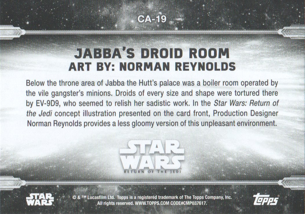 2020 Topps Star Wars Return of the Jedi Black and White Concept Art # ...