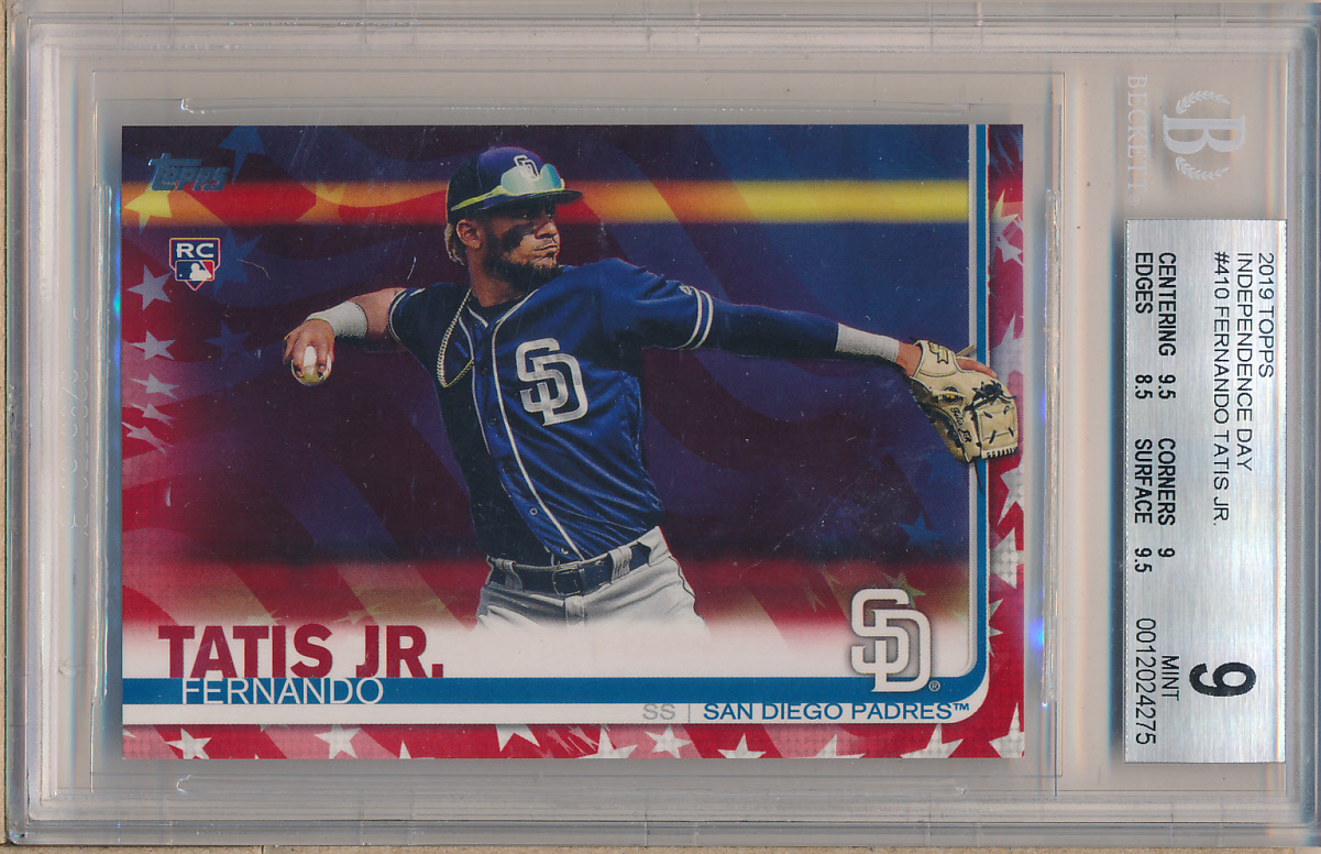 2019 Topps Independence Day #410 Fernando Tatis Jr. - Mint (9) 2019 Topps Independence Day #410 Fernando Tatis Jr. - Mint (9)