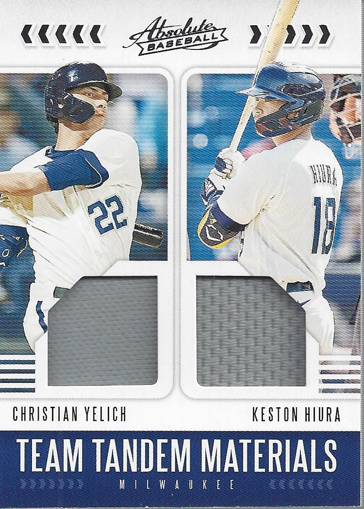 2020 Absolute Team Tandem Materials #5 Christian Yelich/Keston Hiura ...