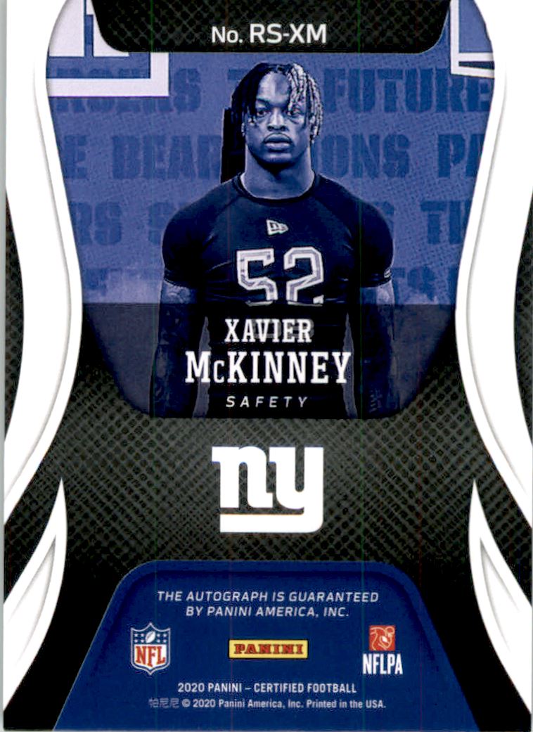 2020 Certified Rookie Signatures Mirror Teal #15 Xavier McKinney - NM-MT