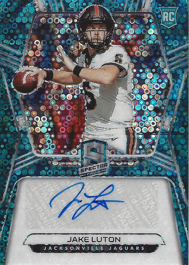 2020 Panini Spectra Rookie Autographs Neon Blue #16 Jake Luton/60 ...