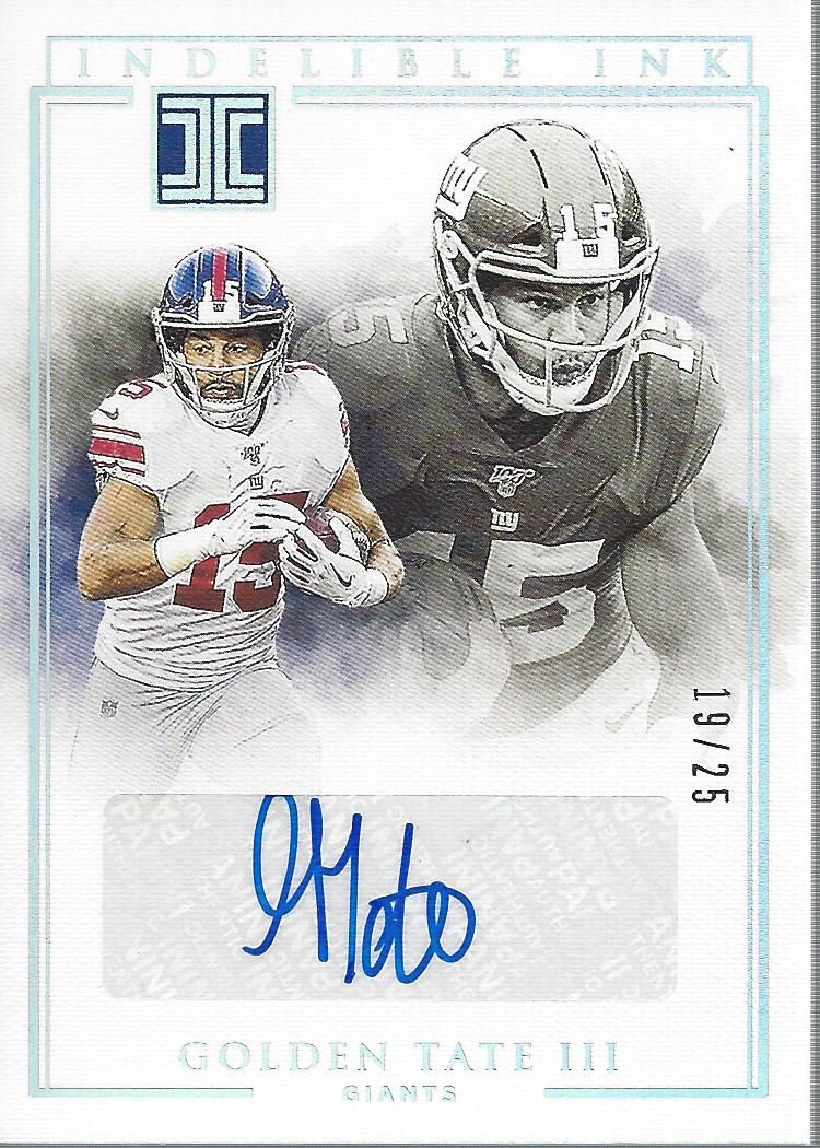2020 Panini Impeccable Indelible Ink Silver #6 Golden Tate III/25 - NM-MT