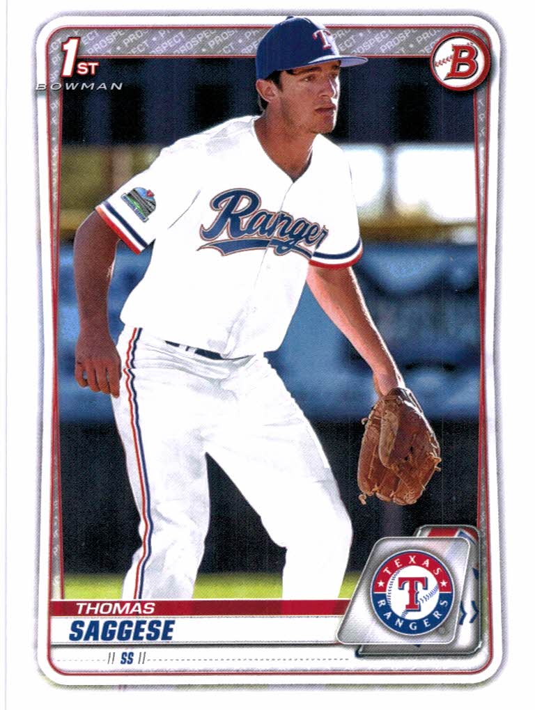 2020 Bowman Draft #BD167 Thomas Saggese - NM-MT