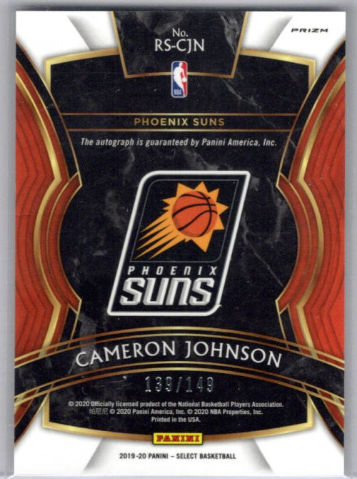 2019-20 Select Rookie Signatures #13 Cameron Johnson - - Refractor ...