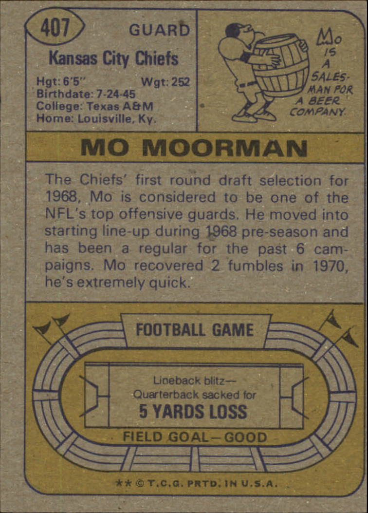 1974 Topps #407 Mo Moorman - VG-EX