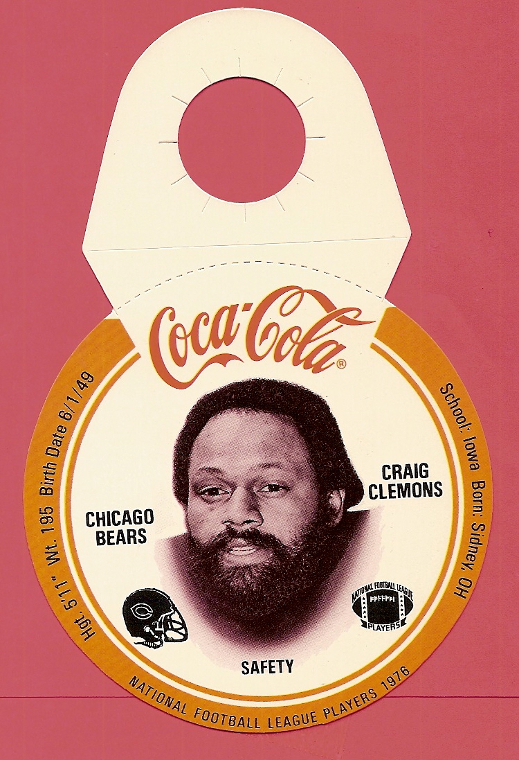 1976 Bears Coke Discs #6B Craig Clemons - w/hanger - NM-MT