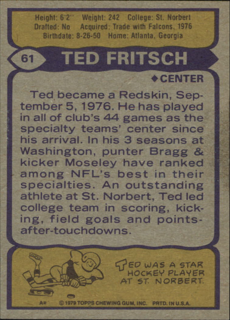 1979 Topps #61 Ted Fritsch Jr. - NM - Burbank Sportscards | Beckett ...