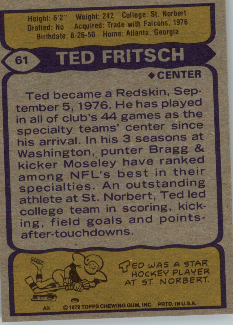 1979 Topps #61 Ted Fritsch Jr. - EX-MT - Card Shack | Beckett Marketplace