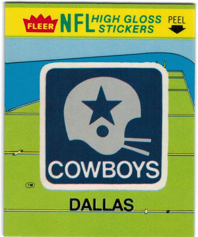 1981 Fleer Team Action Stickers #14 Dallas Cowboys Helmet - LOGO - NM ...