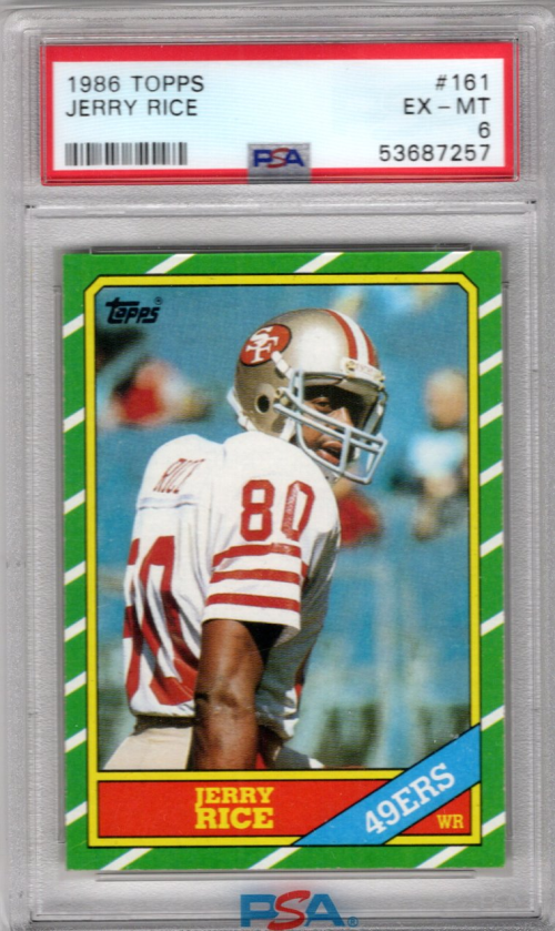 1986 Topps #161 Jerry Rice RC - - Graded PSA EX-MT 6 - ExMt (6 ...