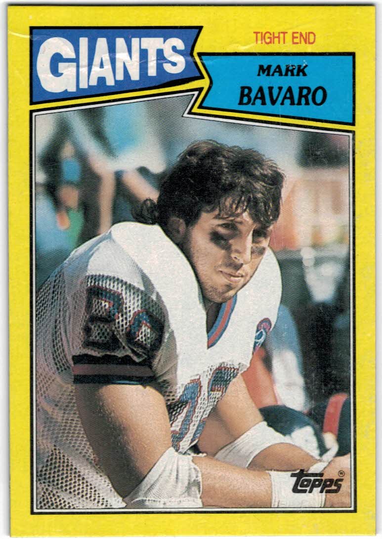 1987 Topps Box Bottoms #A Mark Bavaro - VG