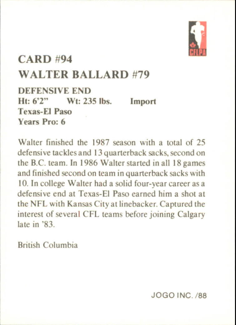 1988 JOGO #94 Walter Ballard - NM-MT